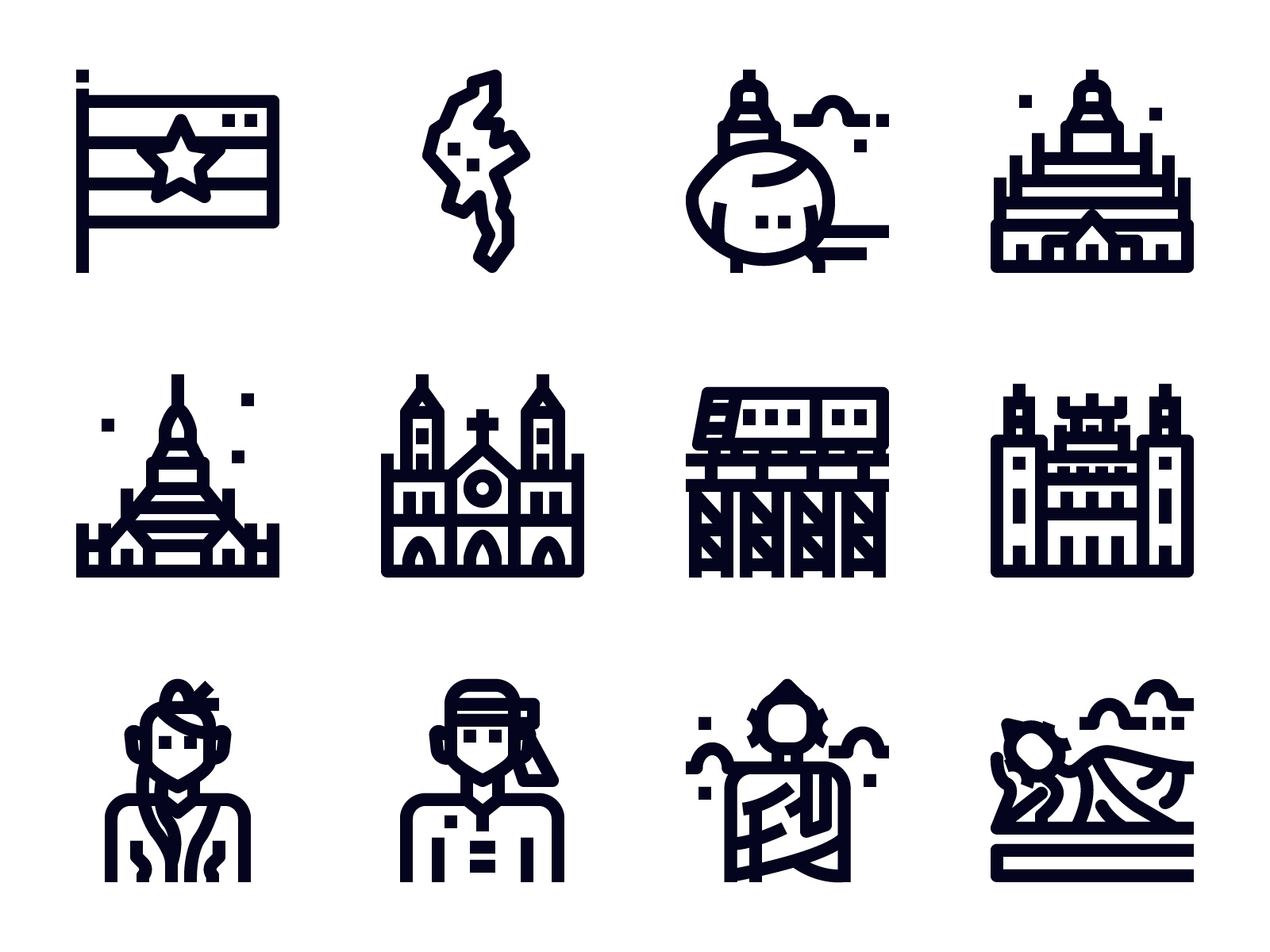 Myanmar outline icons by Mangsaabguru on Dribbble