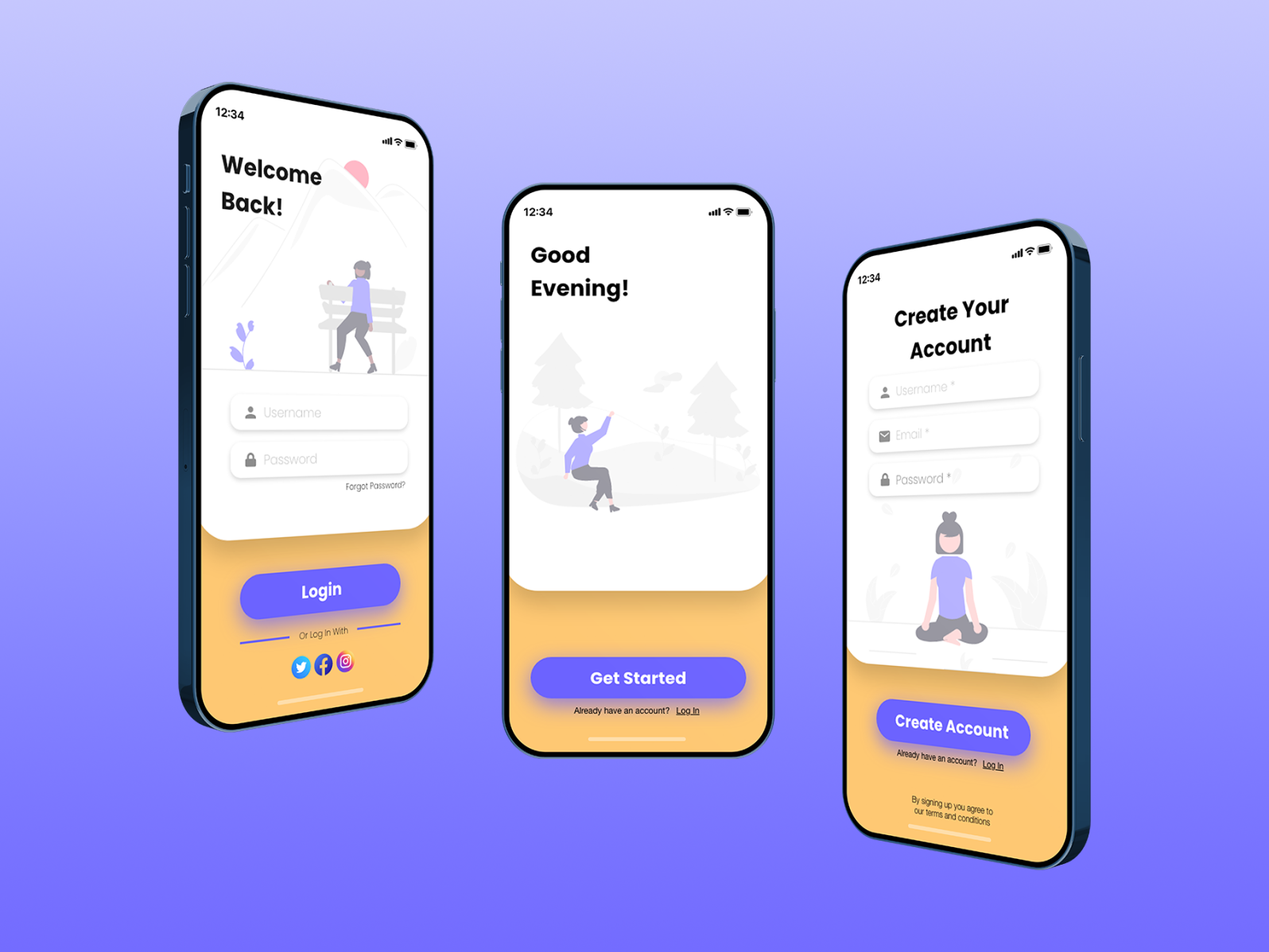 Daily UI 001 - Mindfulness App by Shane Kenrick on Dribbble