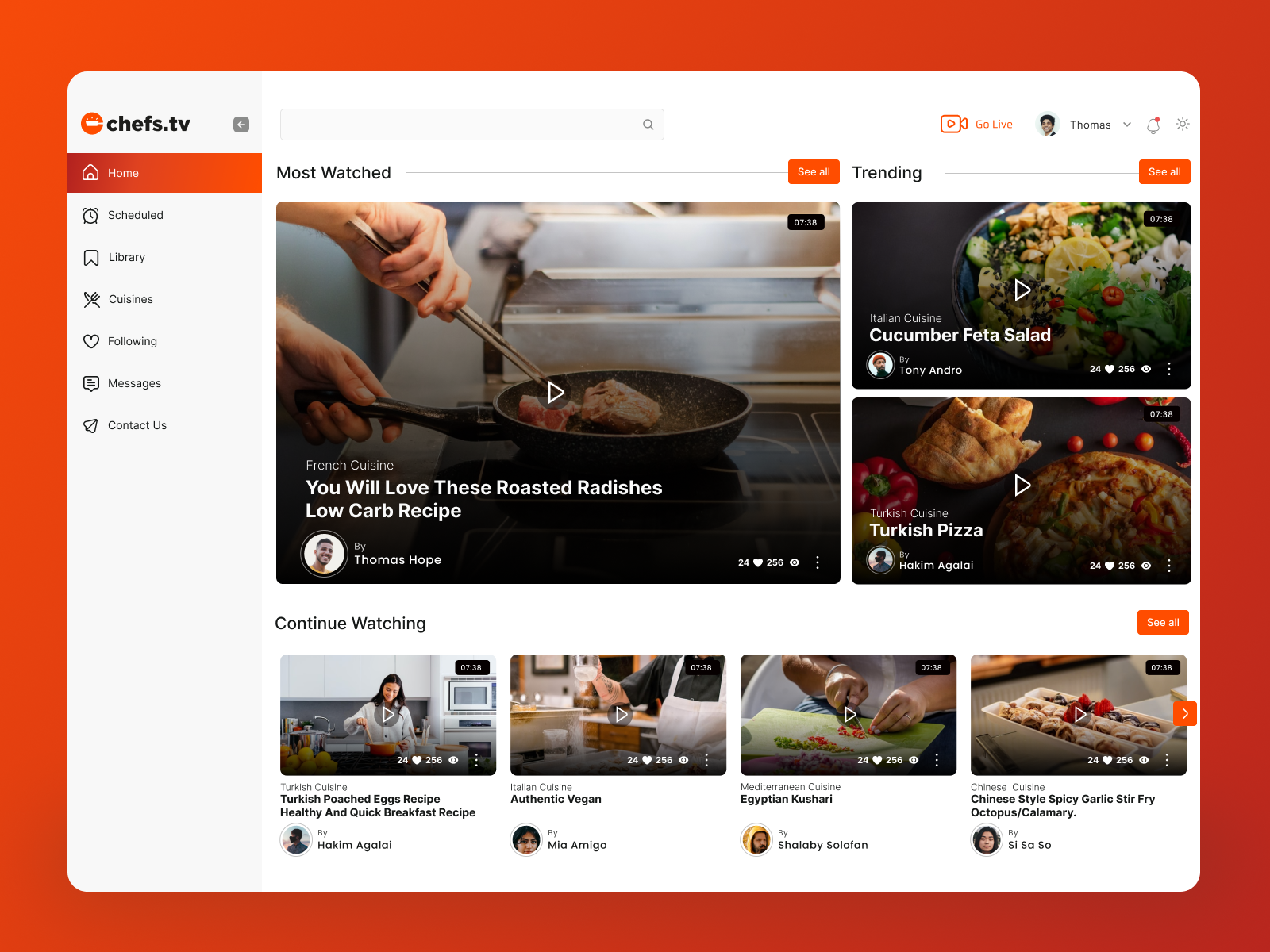 Chefs.tv website light mode by Hany on Dribbble