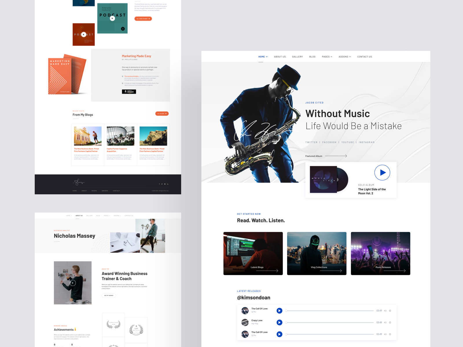 Folium: Musician Portfolio by JoomShaper on Dribbble
