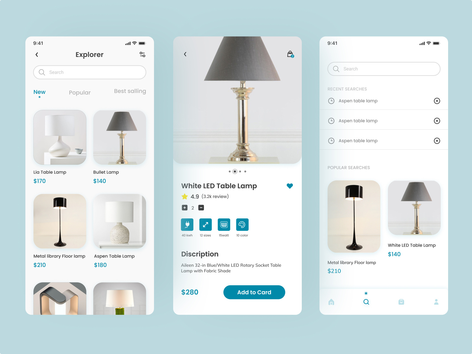 Lamp app by Tajul Islam on Dribbble