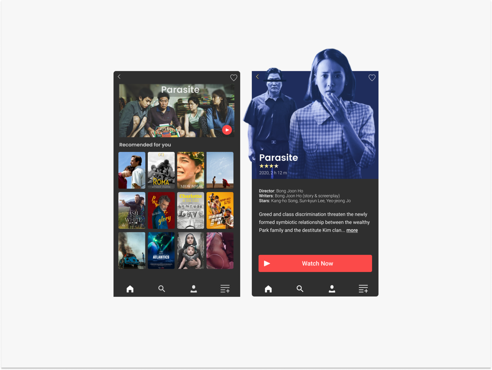 Daily UI Challenge Day 25: Movie App by Taylor Freels on Dribbble