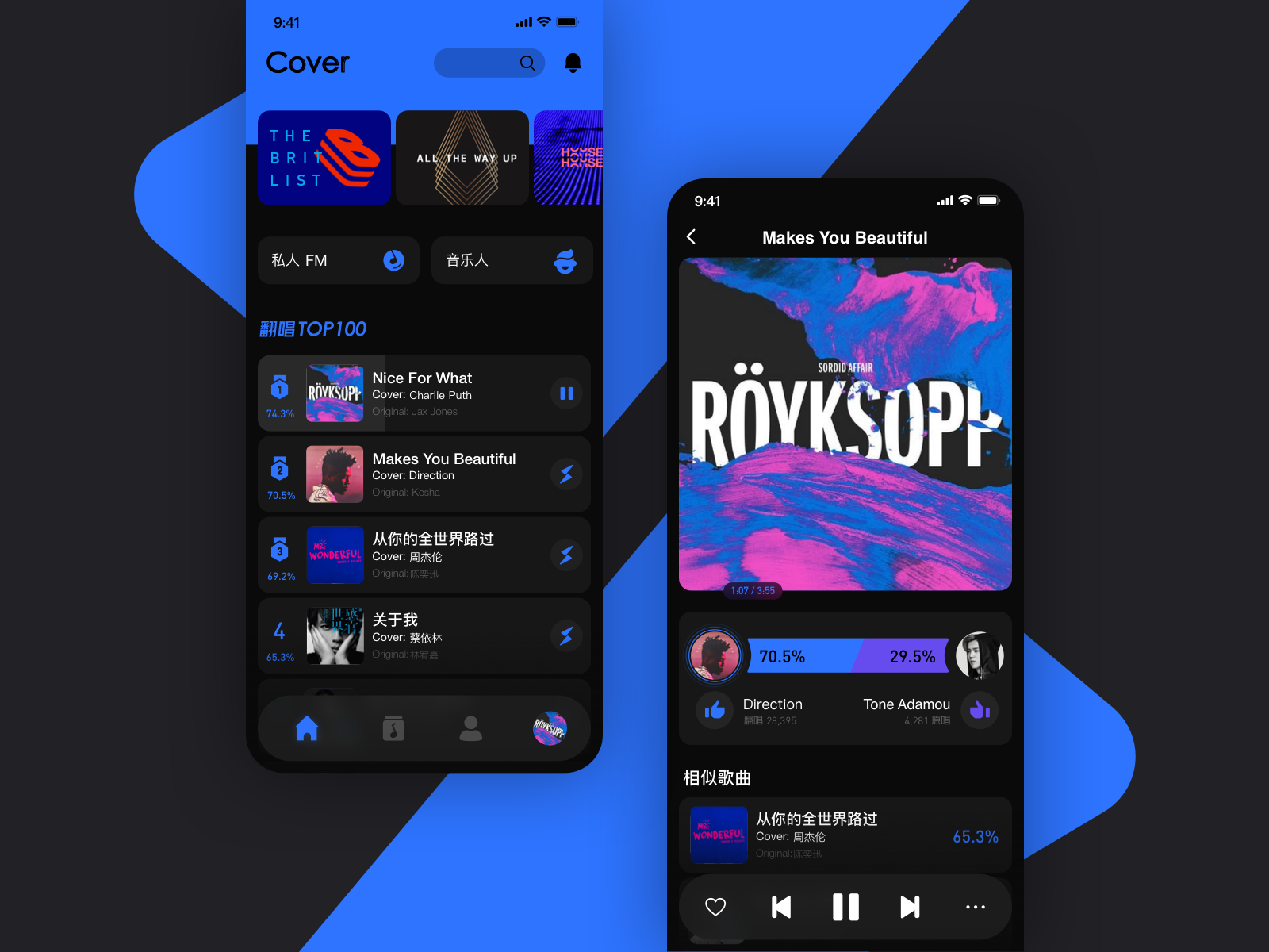 Cover Music App by 陀螺 (Gyro) on Dribbble