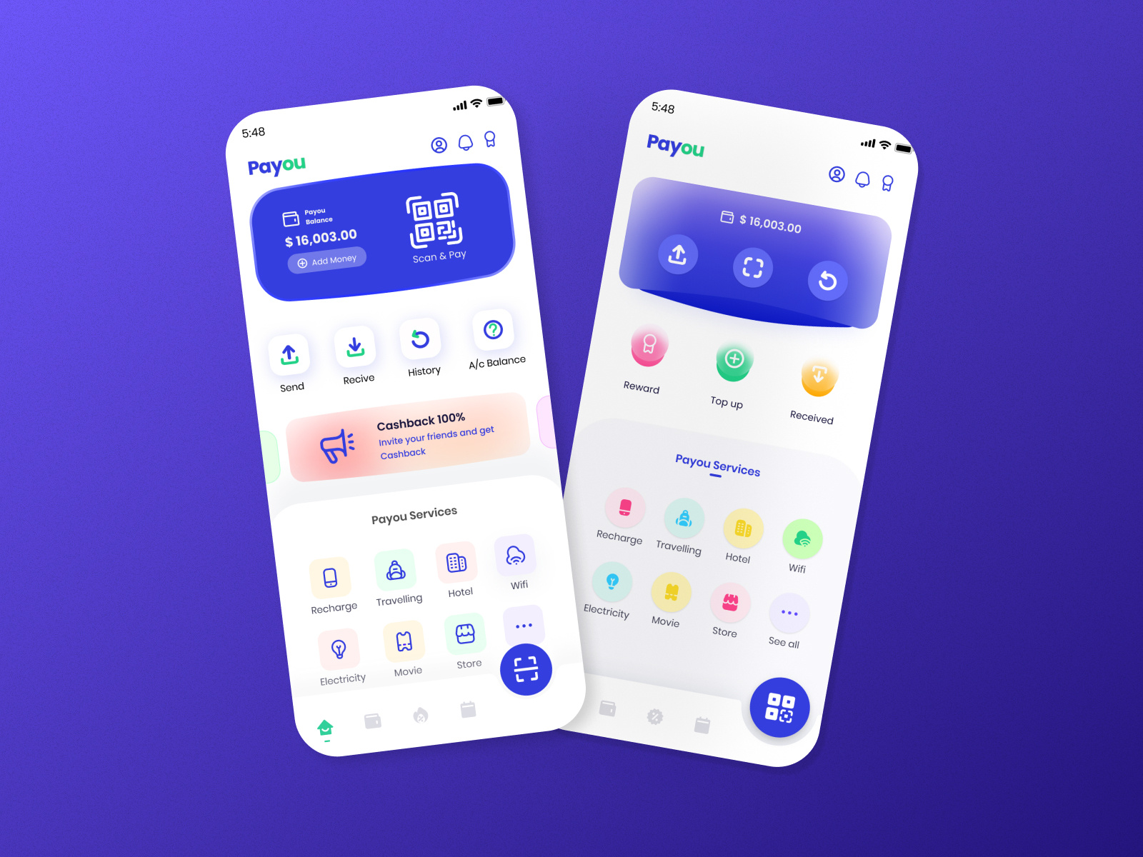 Payou Digital Wallet App Home Screen by Saloni(Neelpari) on Dribbble