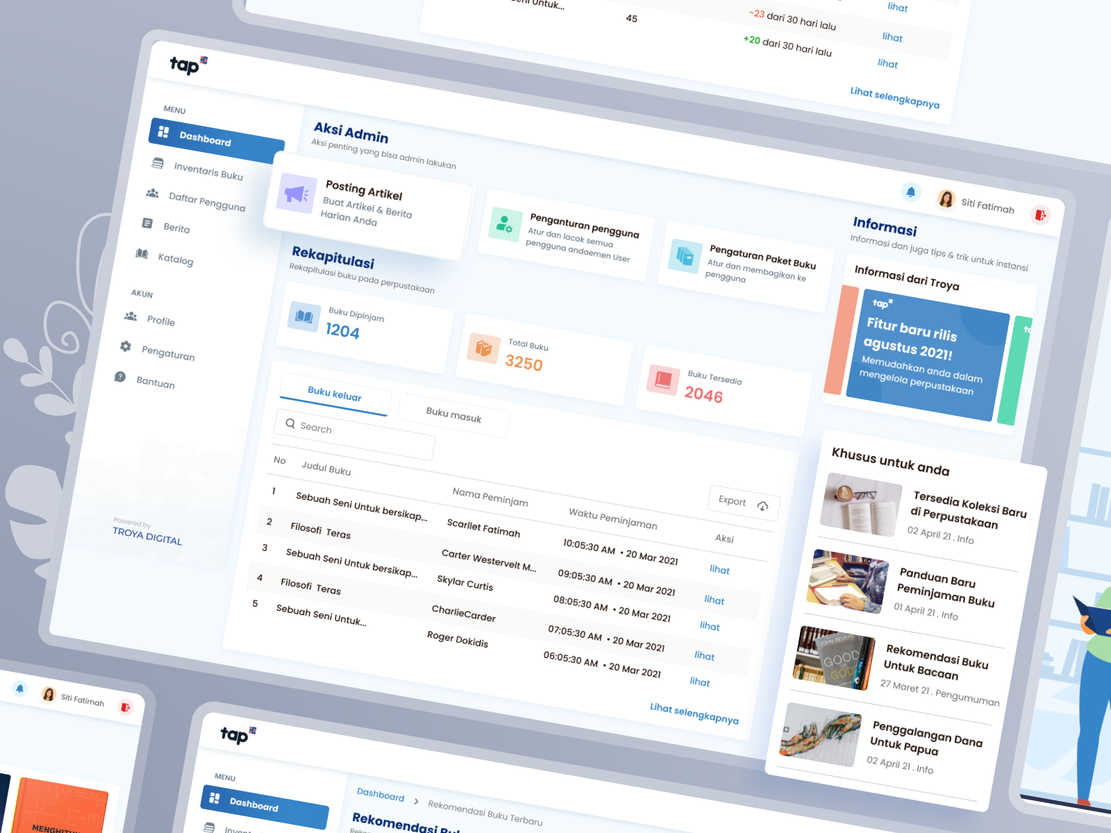 Online Library and Academic Platform Dashboard by Fajri for Visual ...