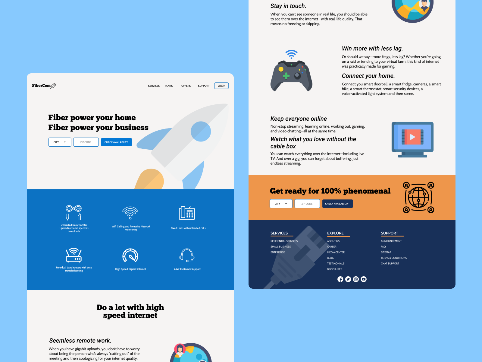 Web Design for ISP by Kishore Johnsan on Dribbble