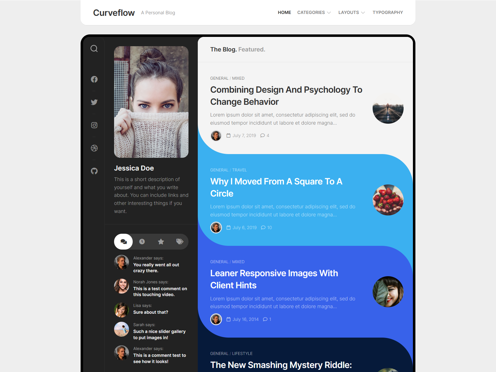 Curveflow WordPress Theme by Alexander Agnarson on Dribbble