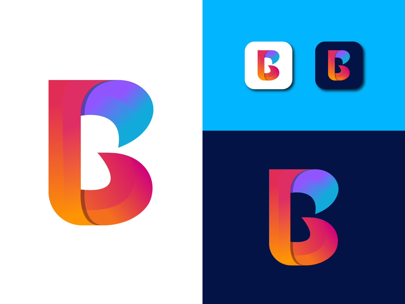 B Modern logo by Md Rajib Hossain on Dribbble