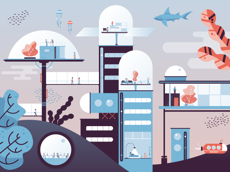DigitalOcean Mural by Alex S. Mostov for DigitalOcean on Dribbble