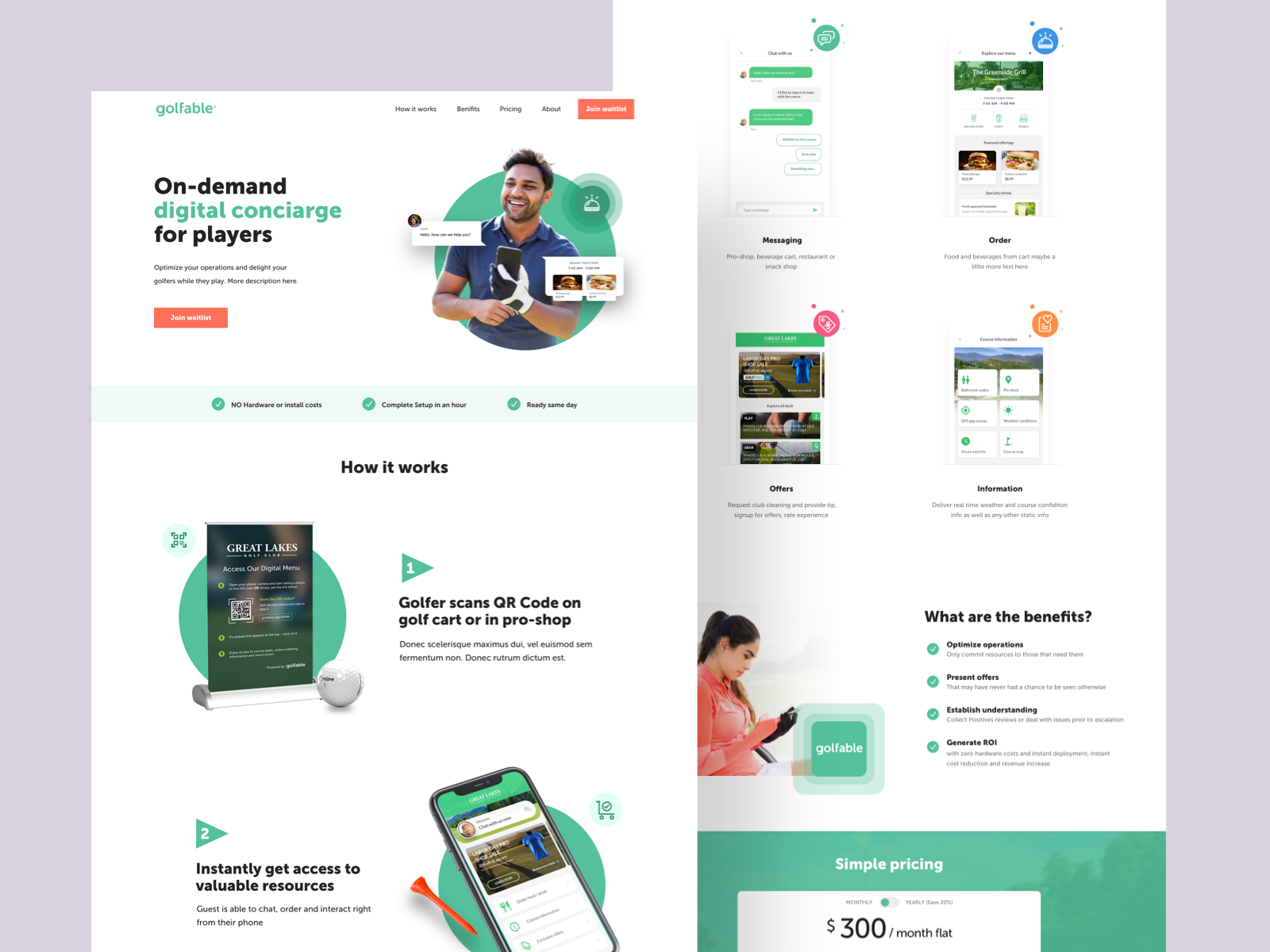 Golfable homepage by Alex Lauderdale on Dribbble