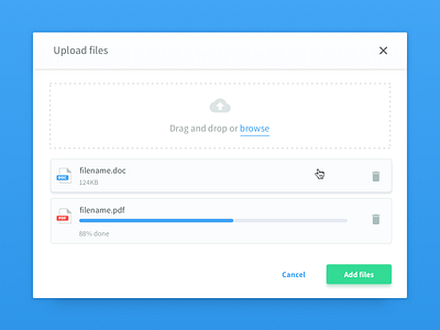 File Upload Component by Alex Lauderdale on Dribbble