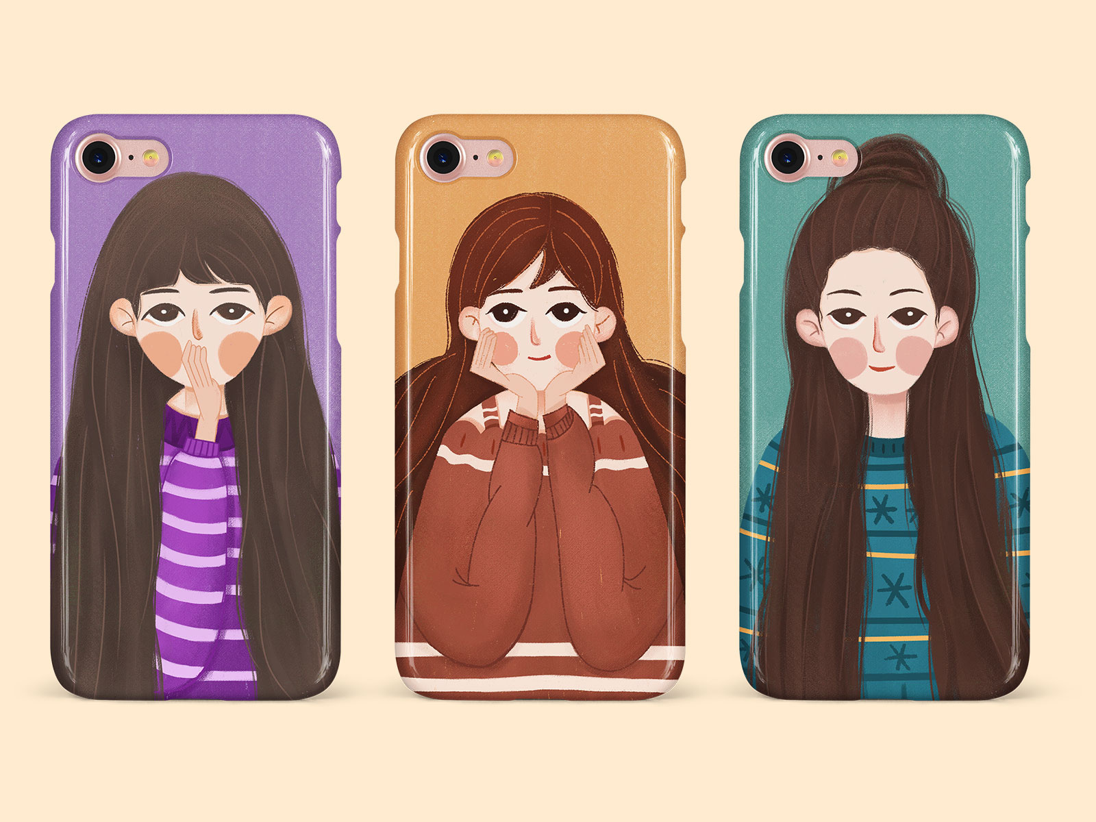 Cell phone shell girl by guregure667 on Dribbble