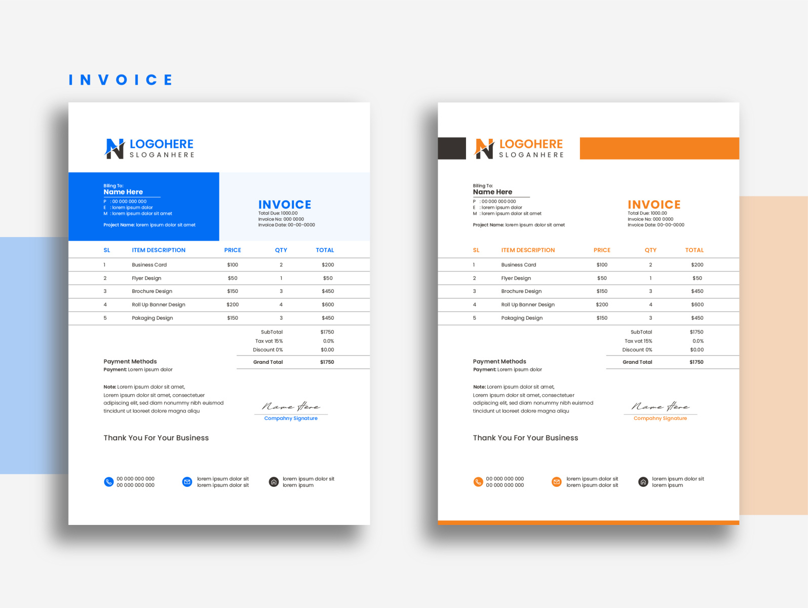 INVOICE by KAMAL HOSEN on Dribbble