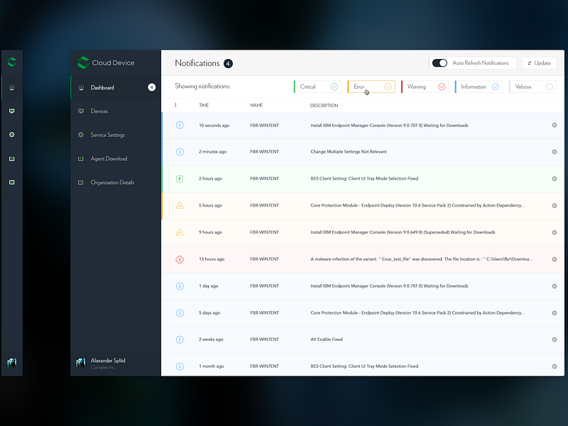 Cloud Device User Interface by Alexander Spliid on Dribbble