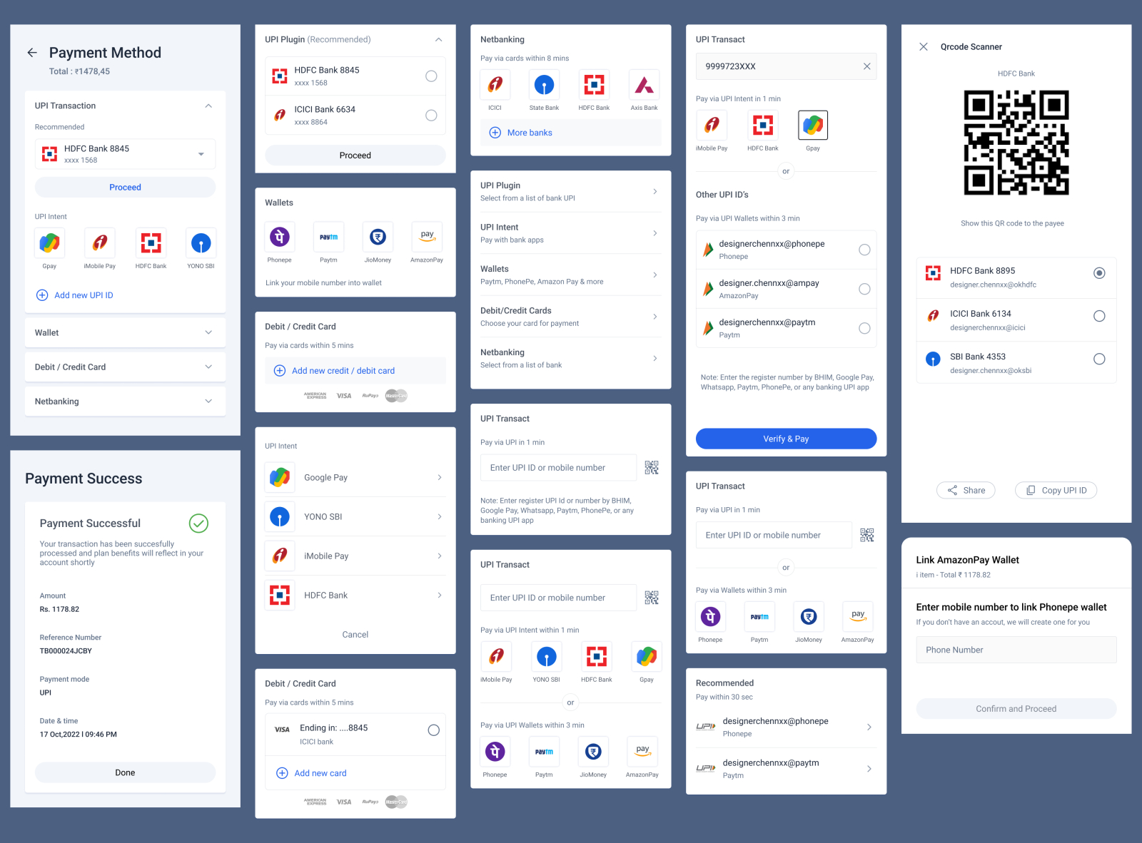 UPI Payment screens by Harish on Dribbble