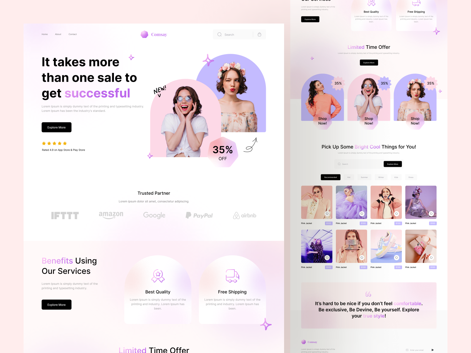 Comsay - Shopify Landing Page Template by Amelia Nurvita🐻 for Vektora ...