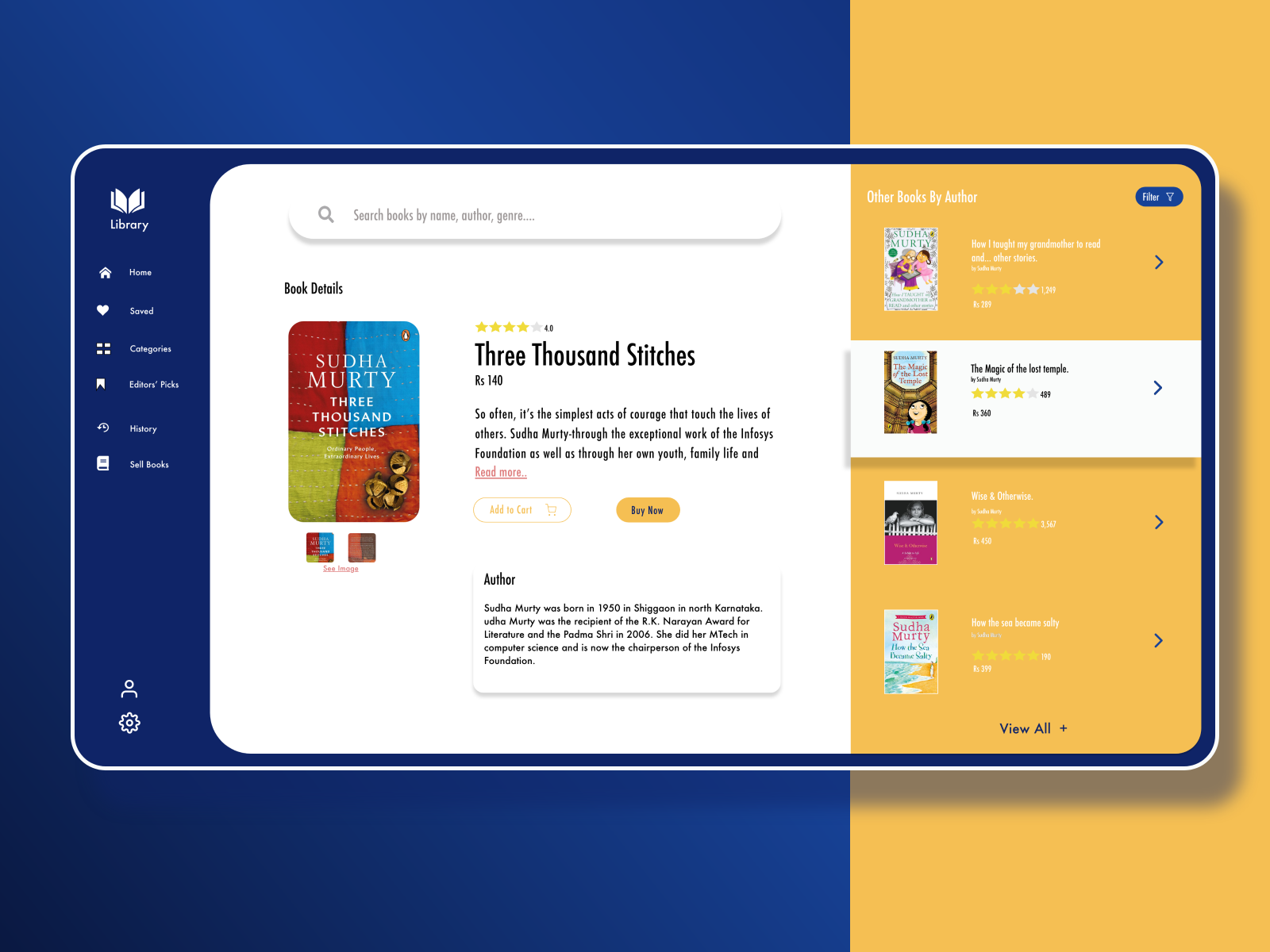 Library Online store by Sonika Rao on Dribbble
