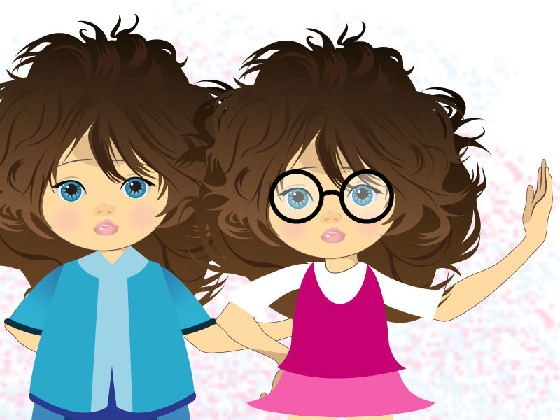 Two Sisters Hugging Animation