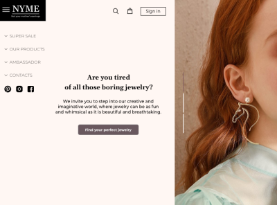 Concept page web design | NYME store by Alina on Dribbble
