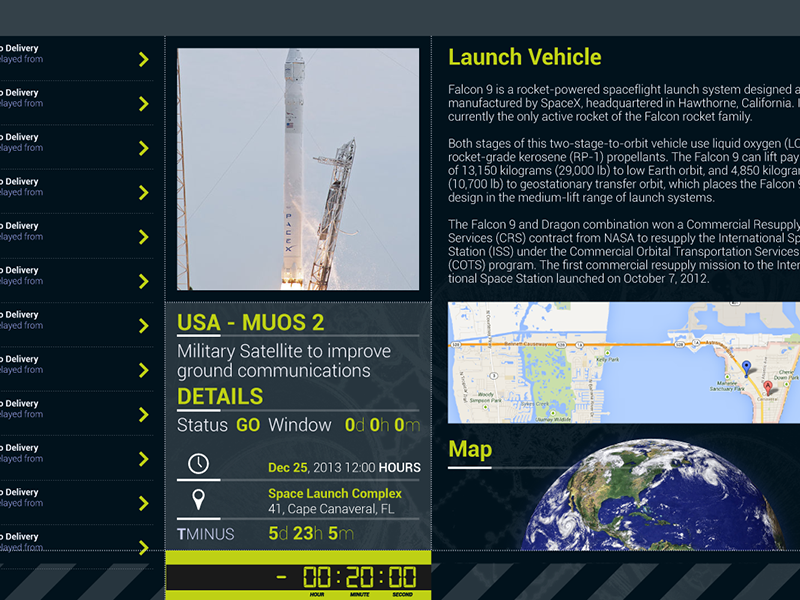 Rocket Launch app concept art by Michael Folini on Dribbble