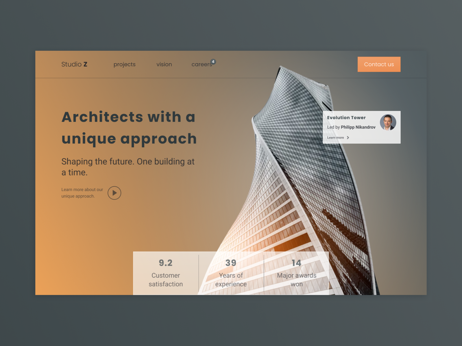 Architecture design landing page by Niels Rozemeijer on Dribbble