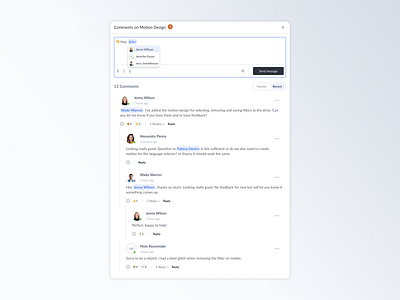 Comment component by Niels Rozemeijer on Dribbble