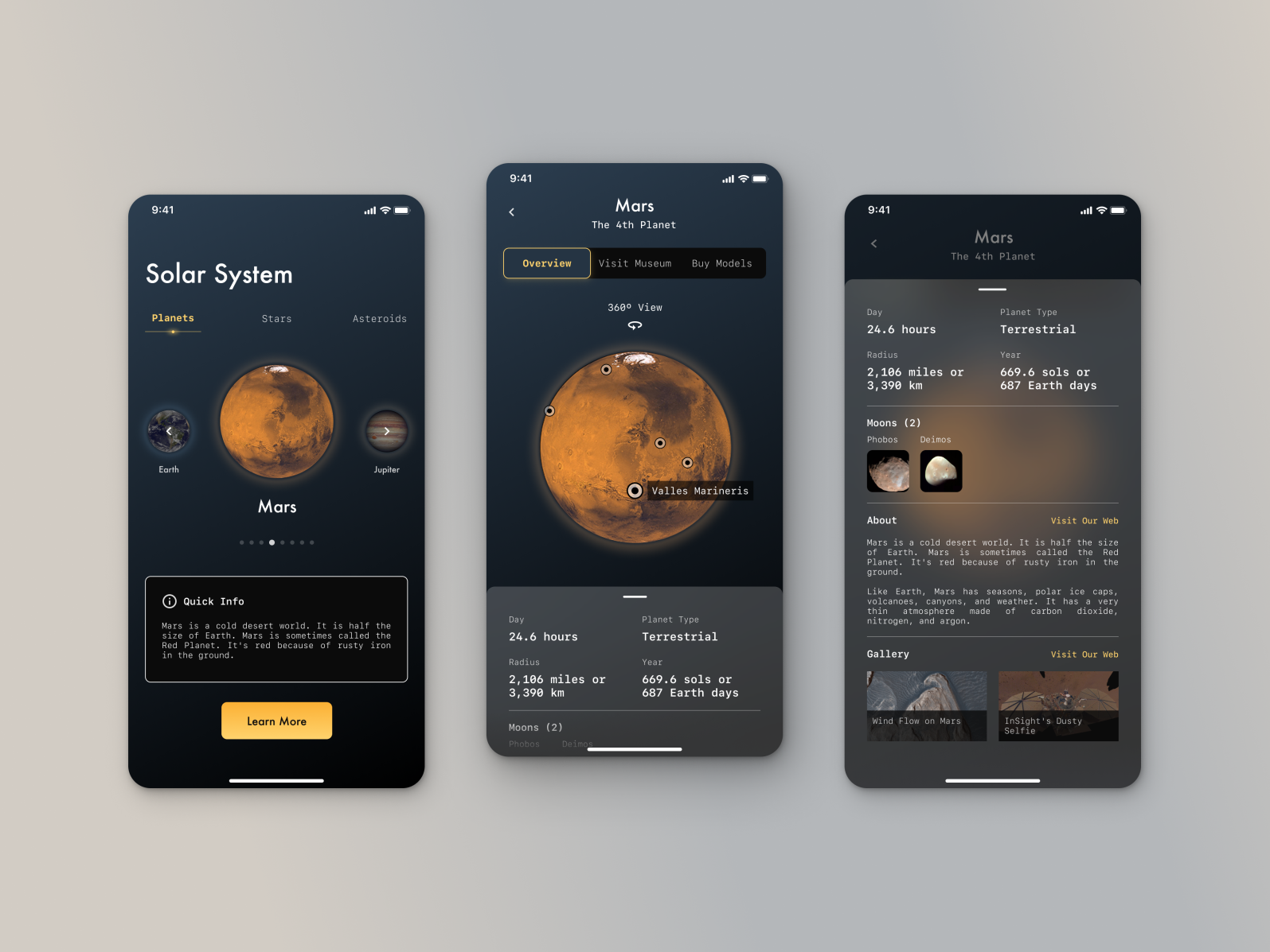 Space App by Dea on Dribbble