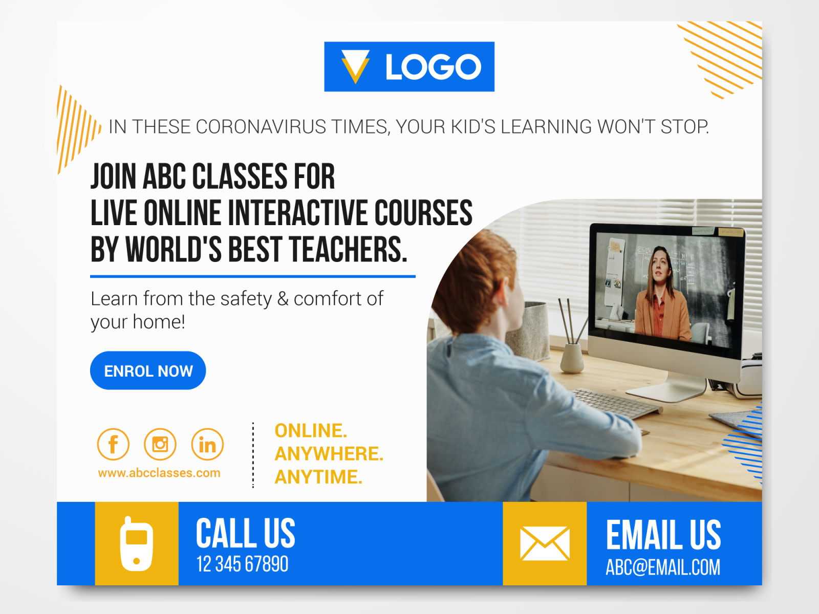 Online Classes Social Media Post Template by Akansha Sharma on Dribbble