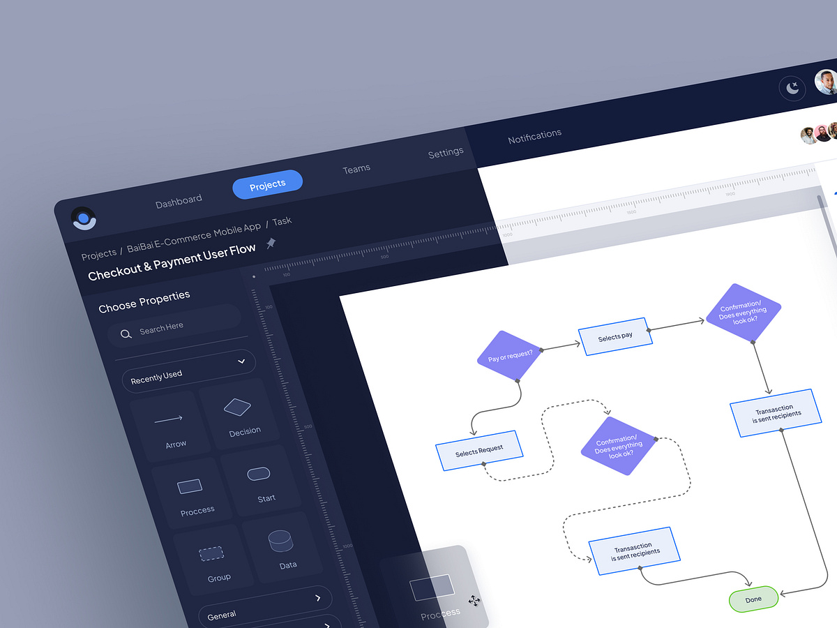 Flow Diagram Web App Maker by Ihya Fathurr 🤖 for Vektora on Dribbble