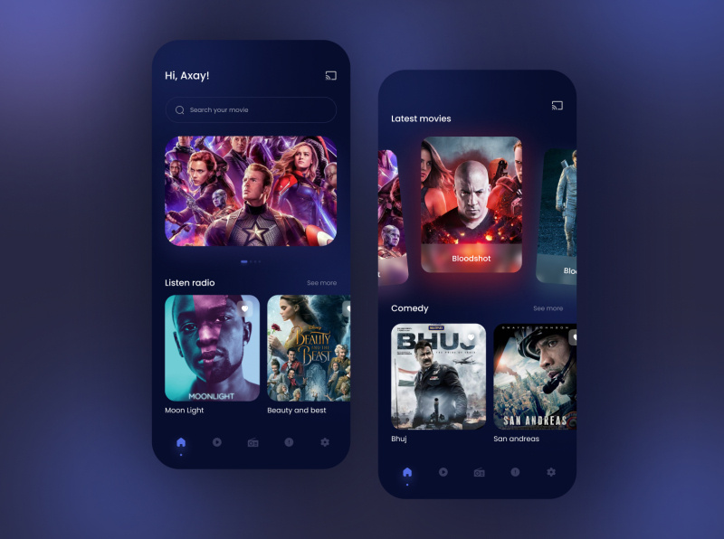 Cinema App UI Design by Axay Devikar on Dribbble