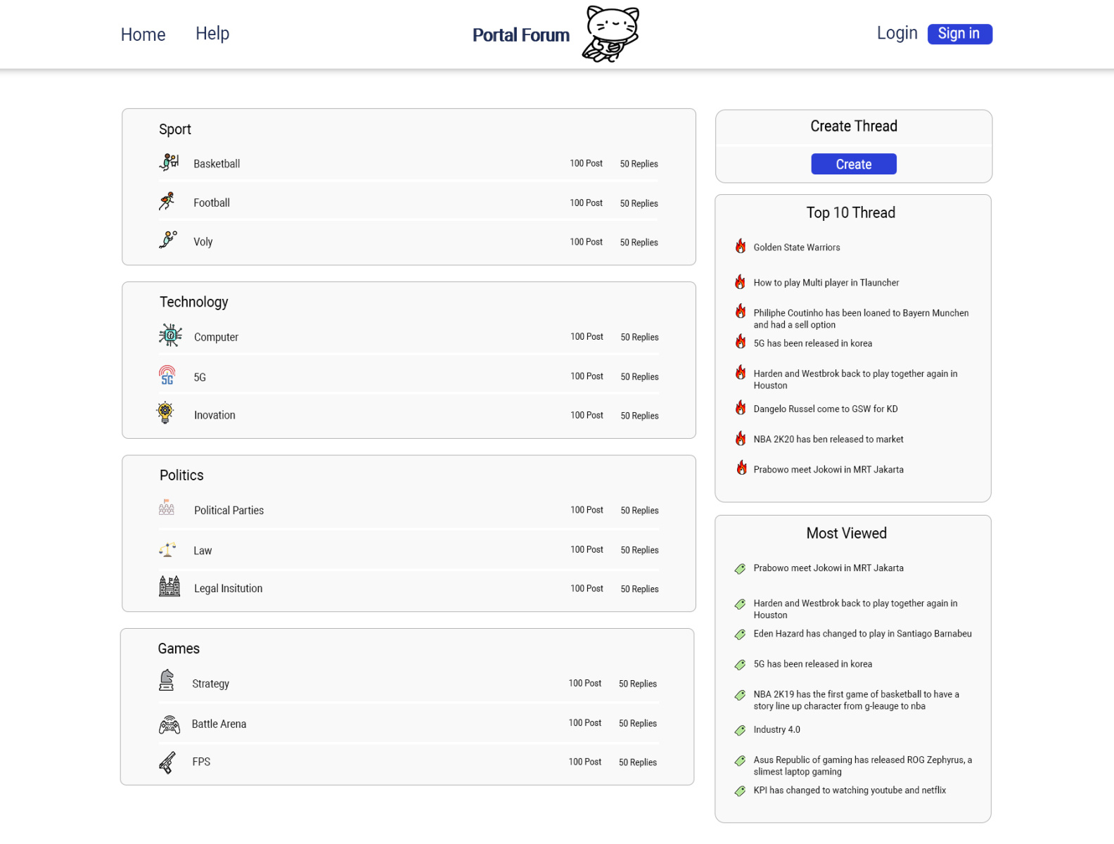 Portal forum - Web by Haqi Permana on Dribbble