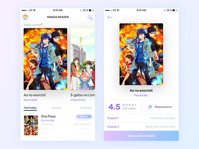Manga Reader by Mayank on Dribbble