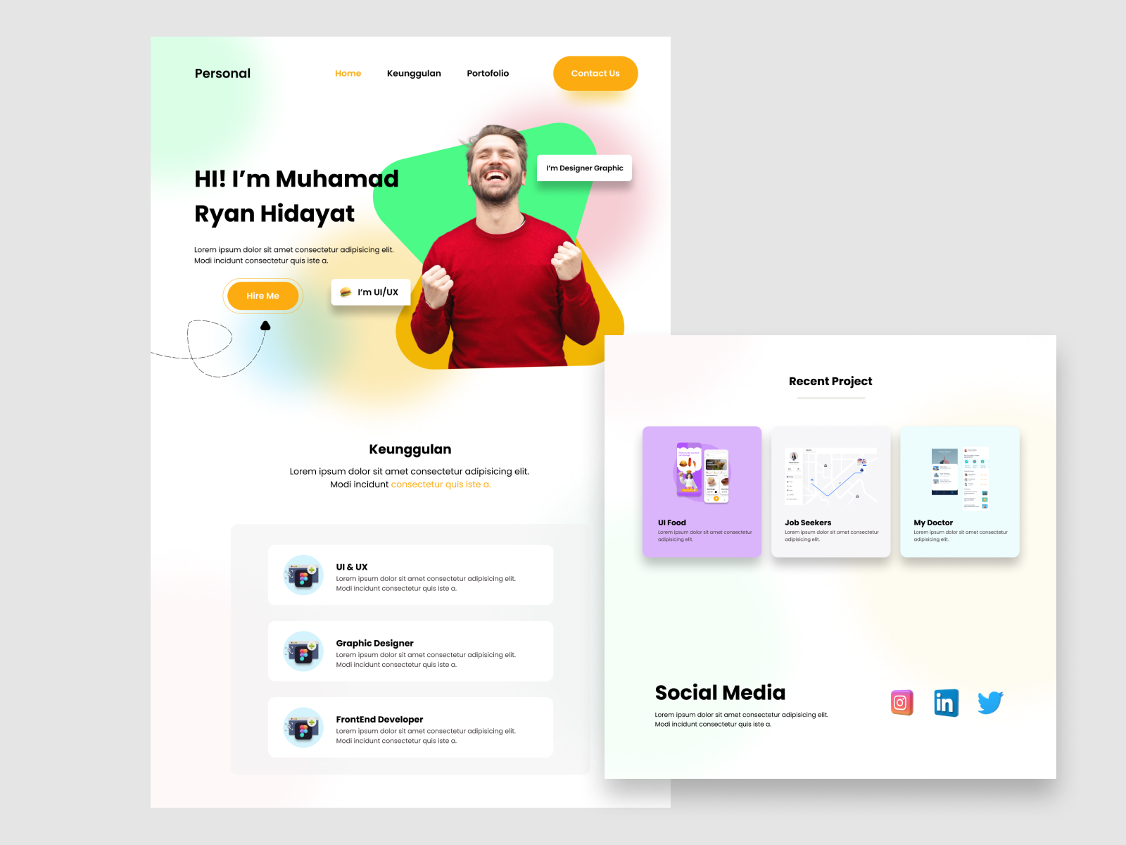 Personal Website by Muhamad Ryan Hidayat on Dribbble