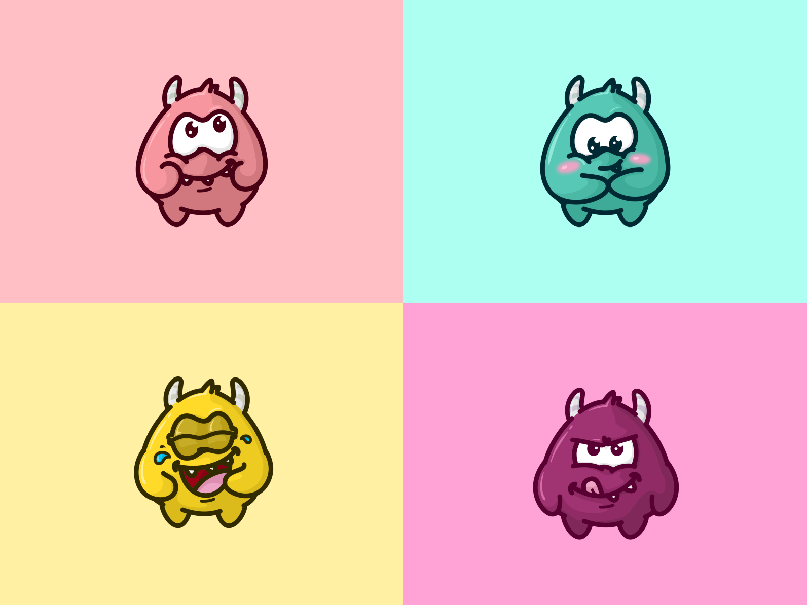 4 Monsters Expression by Ard on Dribbble