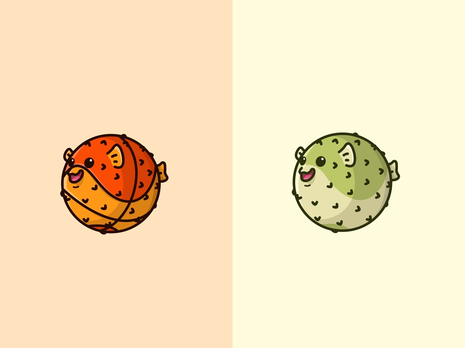 Pufferfish+ball by Ard on Dribbble