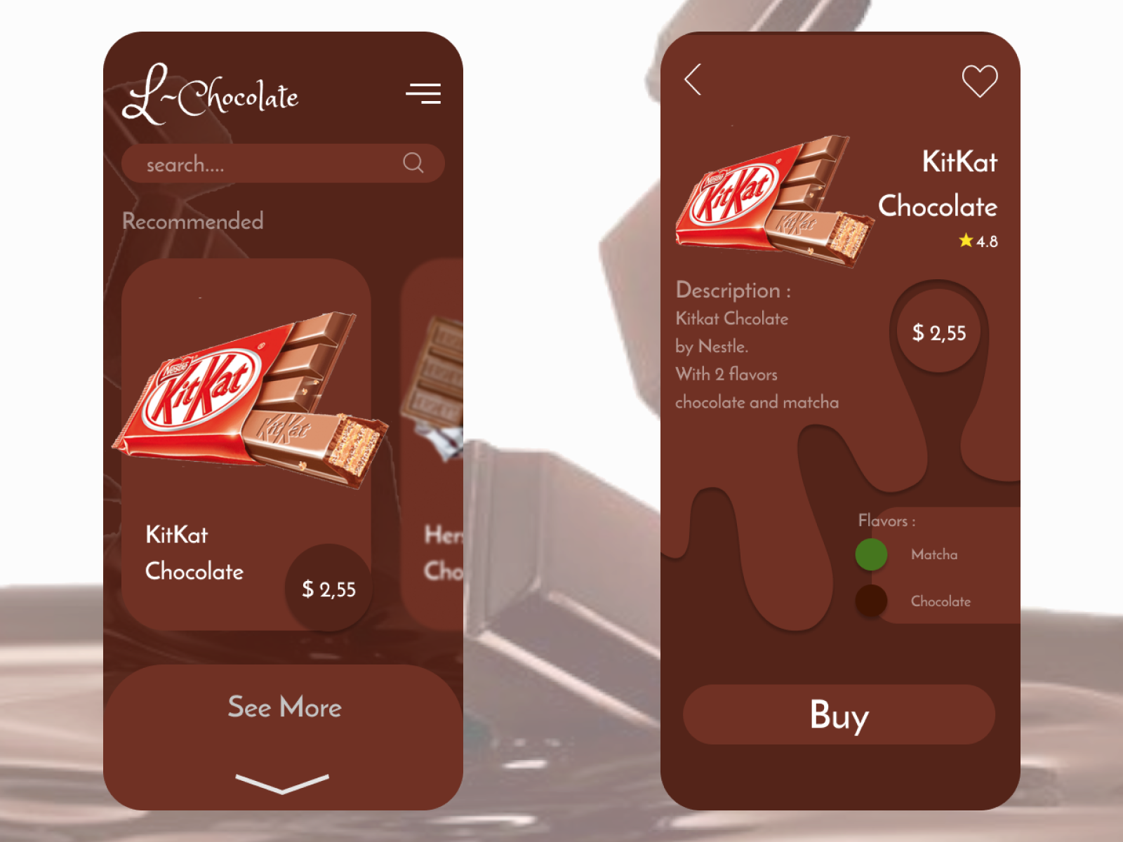 Chocolate App ( L-Chocolate ) by Helen Fransiska on Dribbble