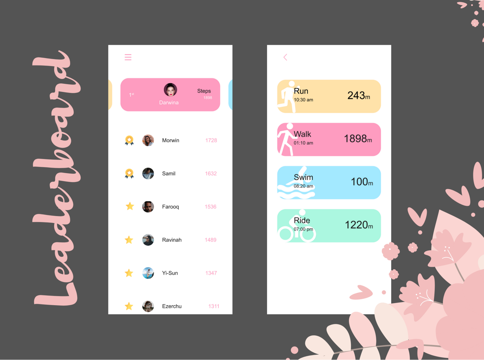 Fitness App Leaderboard - UI by Tushar Sharma on Dribbble