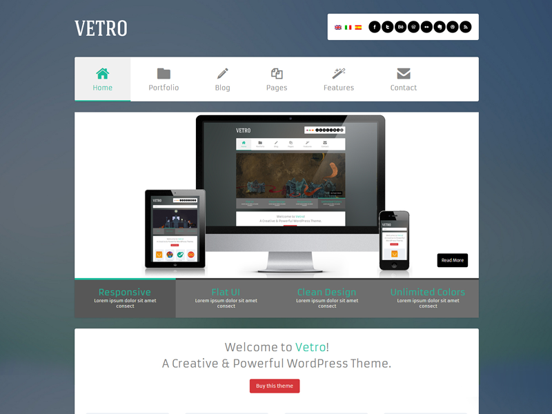 Vetro - A Flat UI WordPress Theme by Alex Gurghiș on Dribbble