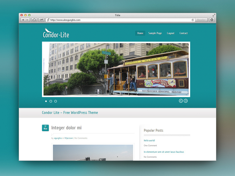 Condor Lite - Free WordPress Theme by Alex Gurghiș on Dribbble
