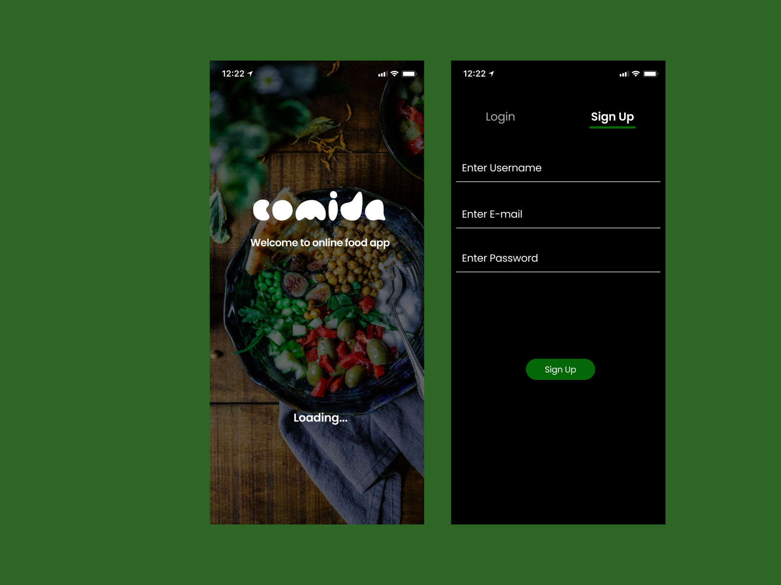 Food app front page by Roopal yadav on Dribbble