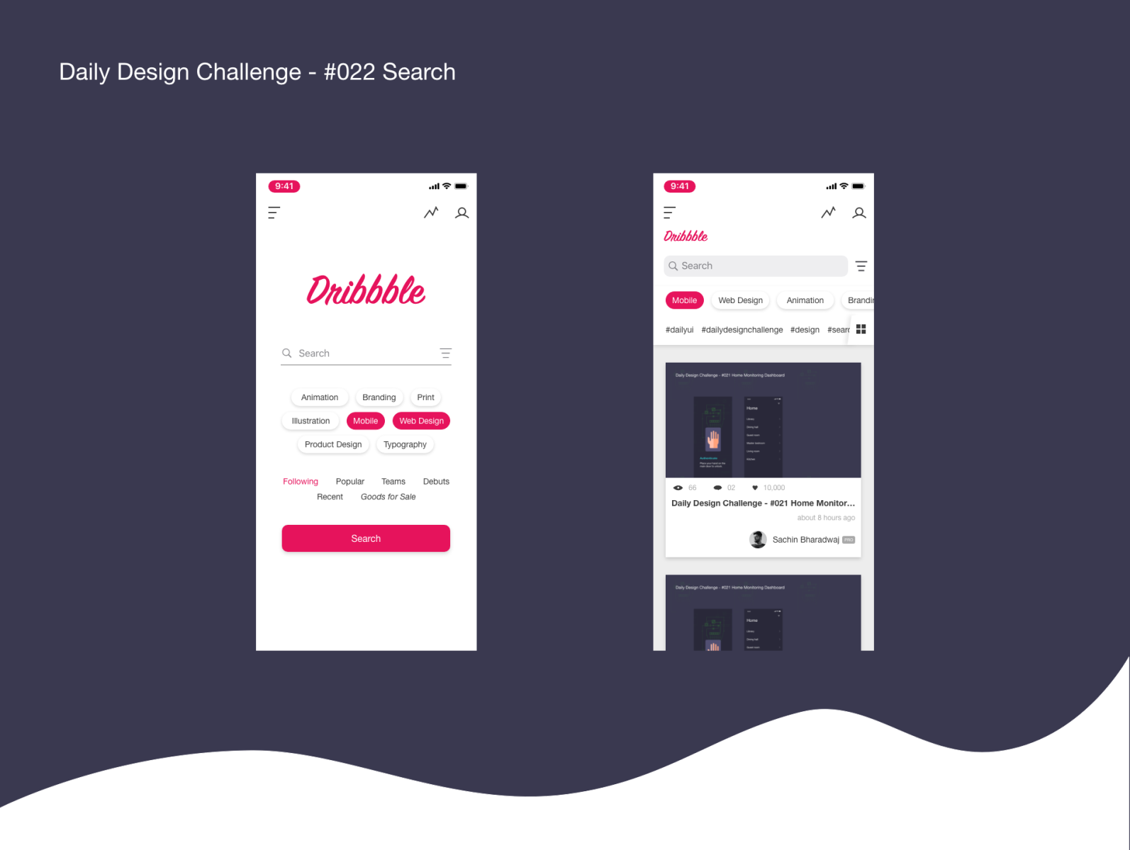 Daily Design Challenge - #022 Search by Sachin Bharadwaj on Dribbble