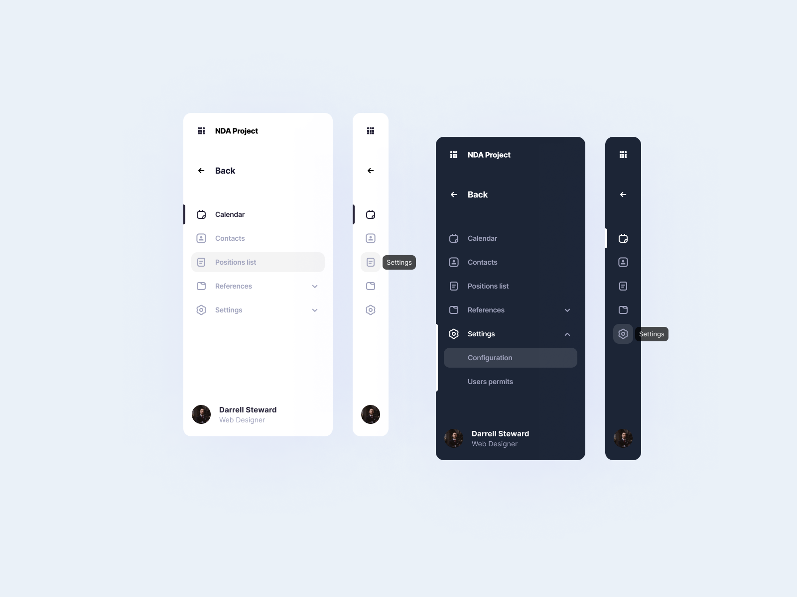 Side menu by Troyan Simon on Dribbble