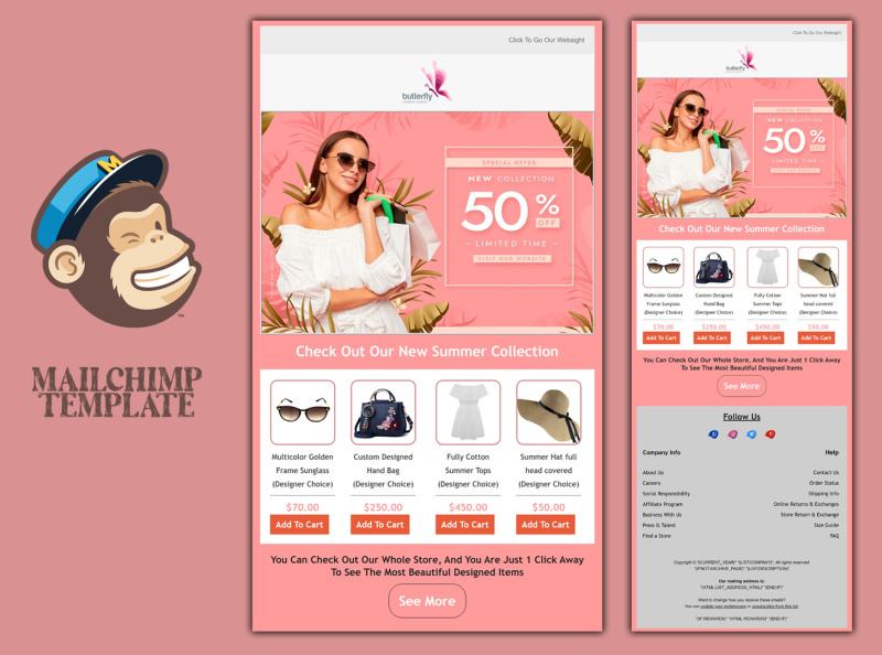 Summer Discount MailChimp Template by Kafi Ahmad on Dribbble