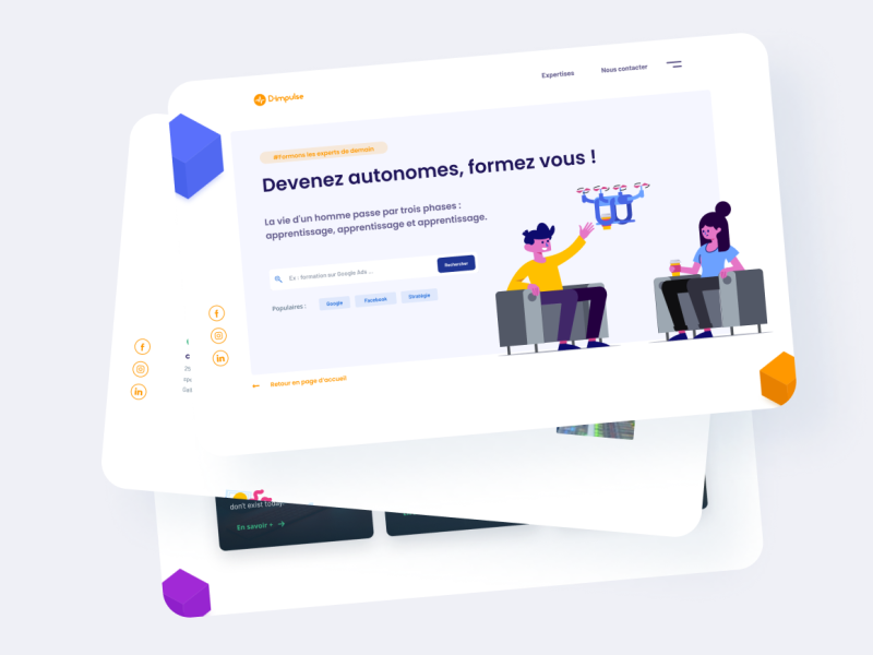 UI Shot D-impulse agency lesson page by Antoine Weisgerber on Dribbble