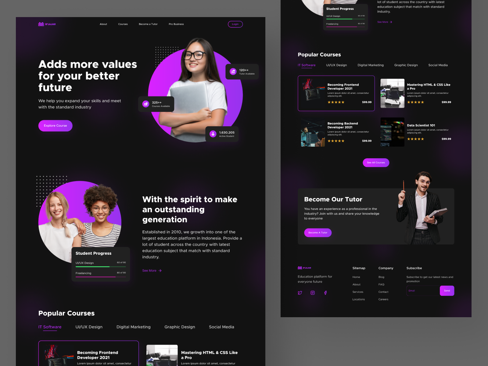 Online Course Landing Page by Rezha Aaron 🎃 on Dribbble