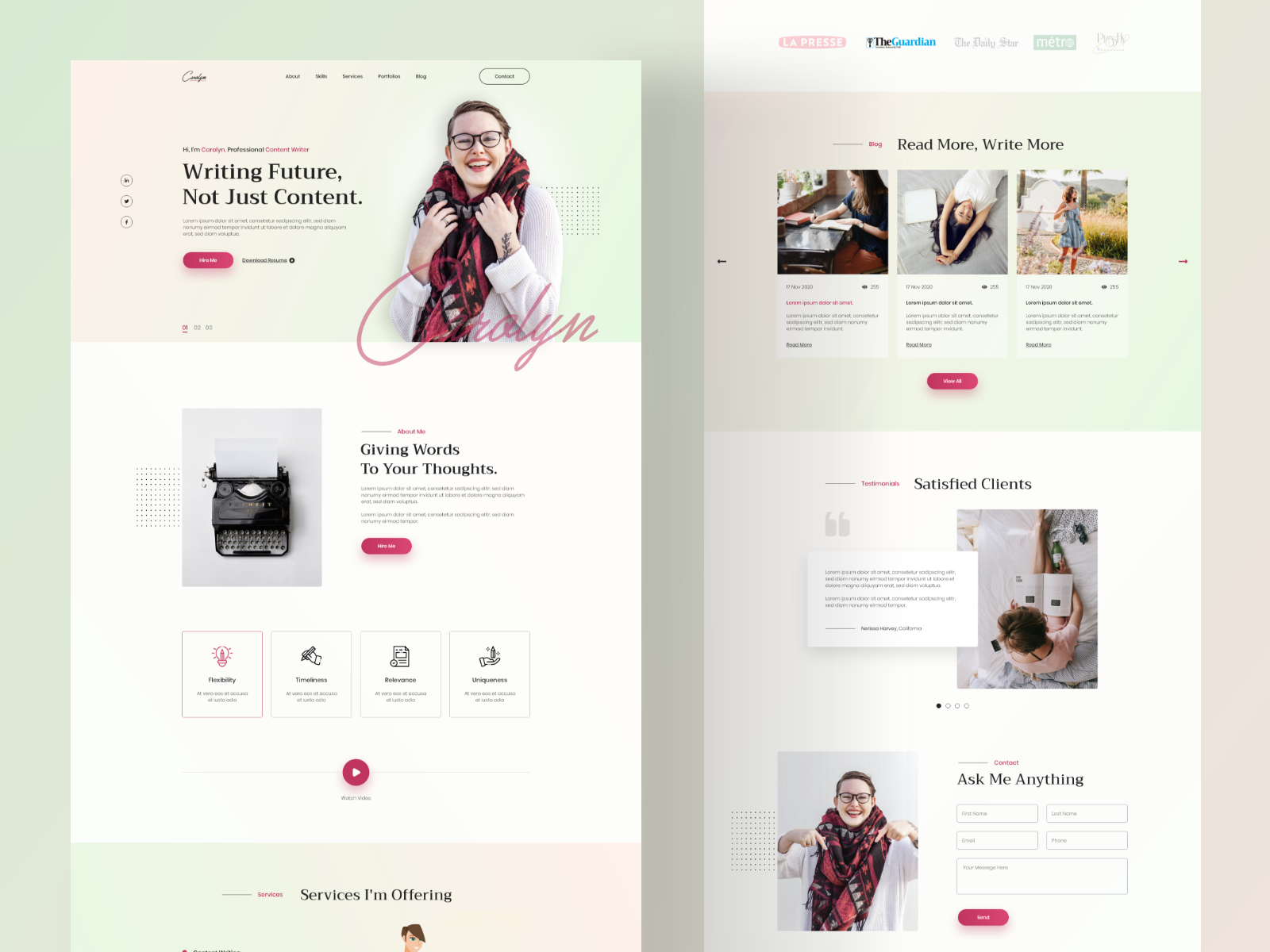 Portfolio Web UI by Shahin Hossen on Dribbble