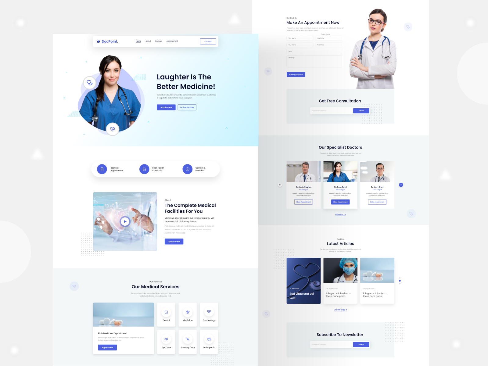 Doctor / Medical / Hospital Web UI by Shahin Hossen on Dribbble
