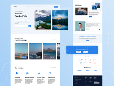 Travel Apps Landing Page - Travelagi Blue ver. by Jëlly for Agensip UI ...