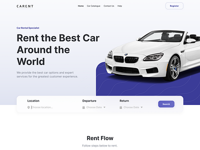 Car Rental Landing Page - Carent Purple ver. by Jëlly for Agensip UI UX ...