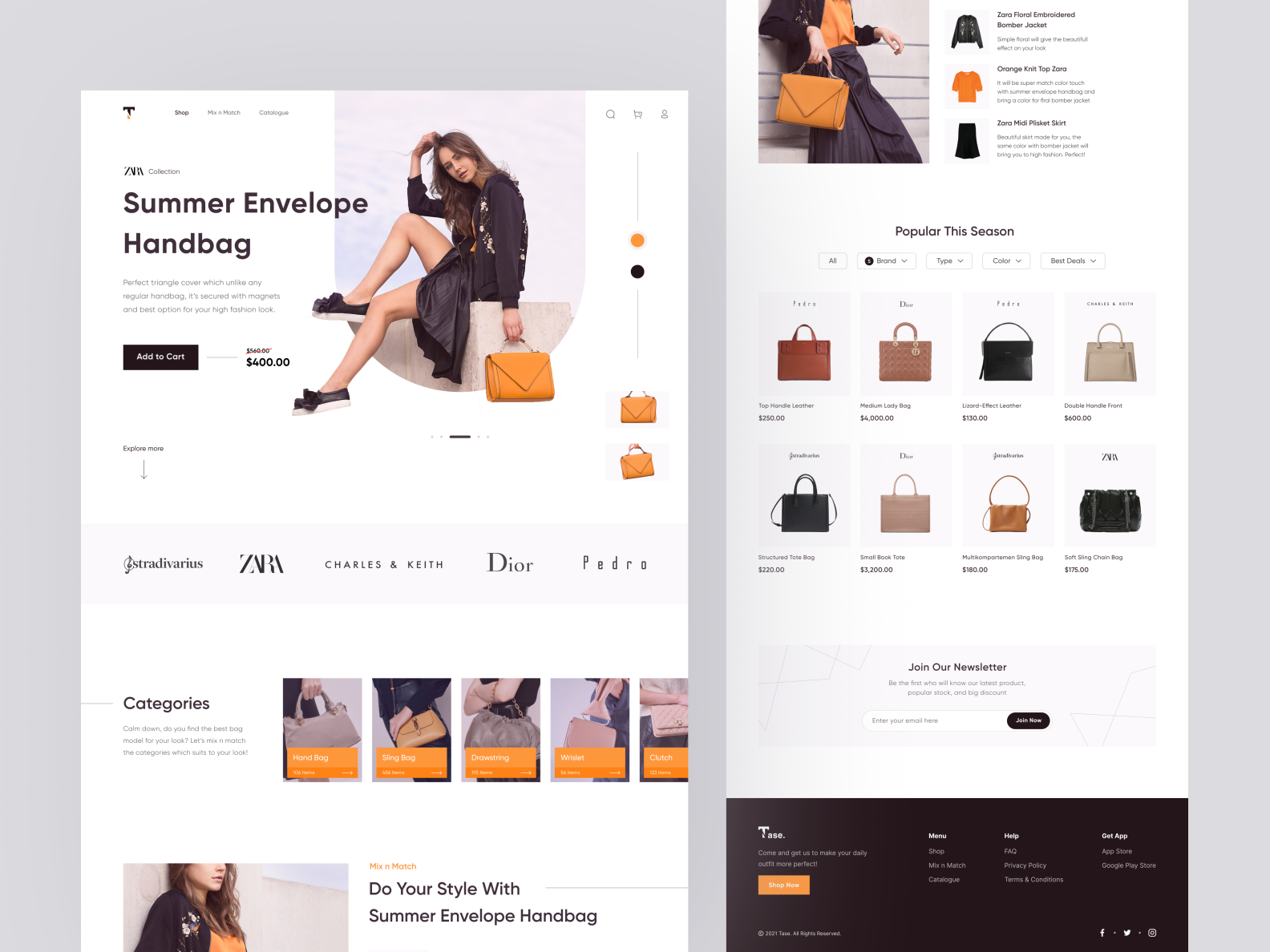 Tase - Women Bags Shop Landing Page by Jëlly for Pickolab Studio on ...